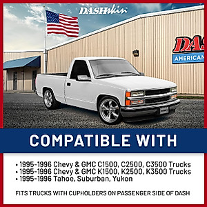 DashSkin Molded Dash Cover Compatible with 95-96 GM SUVs and Pickups in Medium Grey (13* Trim Code) - Easy Cracked Dashboard Fix - Made in America