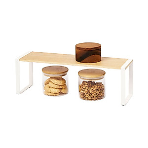 Yamazaki Home Kitchen Rack - Counter Storage Shelf Organizer Steel + WoodWhite