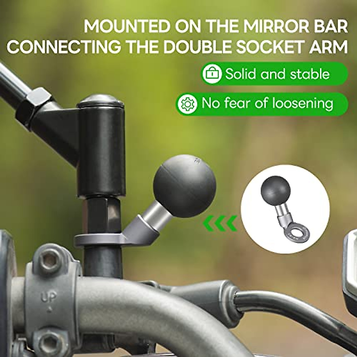 FANAUE Angled Bolt Head Adapter Ball Base with 10mm Mounting Hole,MB-01 Aluminum Alloy Mount Base for RAM Mounts B Size 1 Inch Ball Double Socket Arm