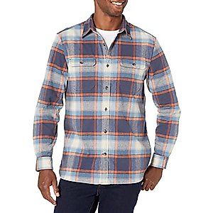 Amazon Aware Men's Regular-Fit Long-Sleeve Flannel Shirt, Blue Plaid, X-Large