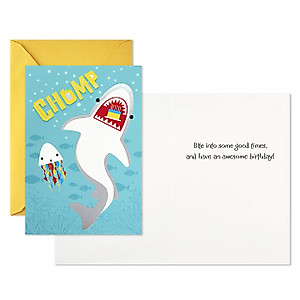 Hallmark Birthday Cards for Kids Assortment, Shark and Unicorn (12 Cards with Envelopes)