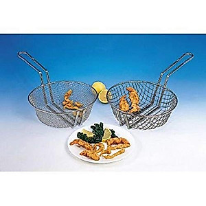 American Metalcraft CBF9 Culinary Basket, Fine Mesh, Tinned Steel, 9" Handle, 9" Dia., 3" H