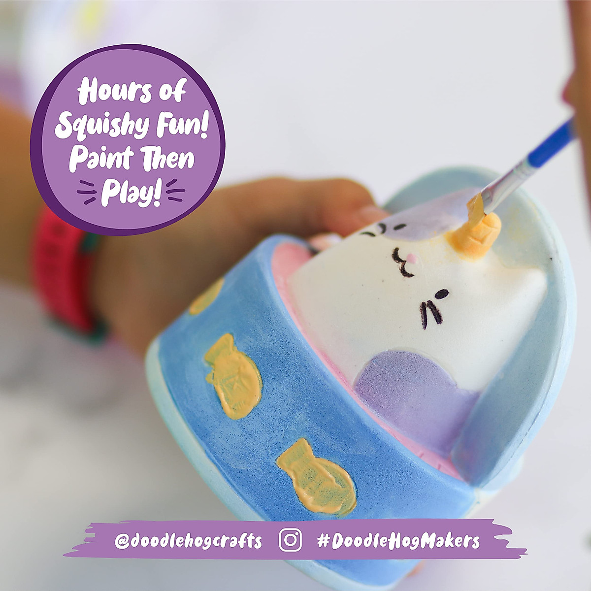 DOODLE HOG Caticorn Squishy Painting Kit - Squishy Toys for Kids, Squishies for Kids - Slow Rise Squishy Animals - Ideal Arts and Crafts, Gifts for 8-12, Girls & Boys, Easter Basket Stuffers