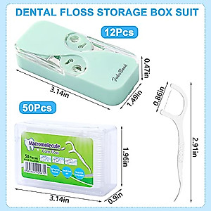 2 Pcs Portable Floss Dispenser, Dental Floss Dispenser with 124 Floss Pick, Refillable Floss Box Dispenser Portable Floss Pick Dispenser for Women Men Teeth Cleaning (Black & White)