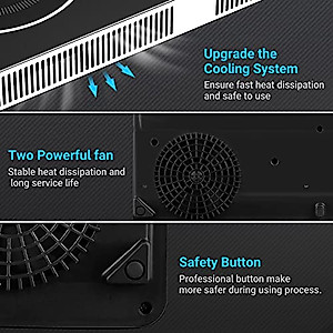 Aobosi Double Induction Cooktop,Portable Induction Cooker with 2 Burner Independent Control,Ultrathin Body,10 Temperature,1800W-Multiple Power Levels,4 Hour Timer,Safety Lock