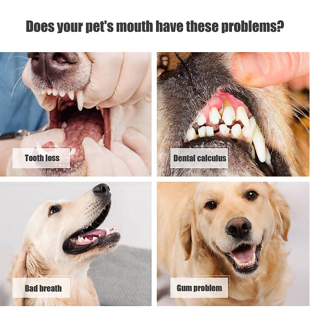 Dog Toothbrush, 3 Sided Toothbrush, 4PCS Triple Head Dog Toothbrushes for Dogs Dental Care with Soft Bristles,Cleaning Brushes with Long Handle for Dog Cat Oral Dental Health