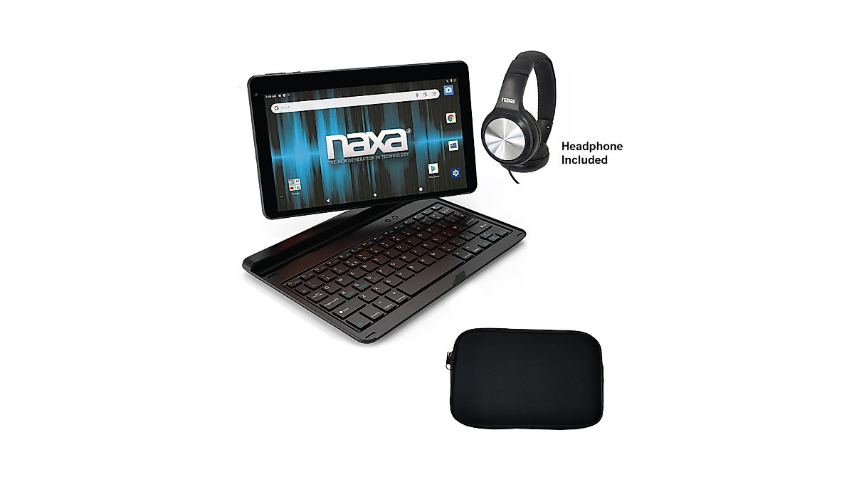 Naxa NID-1070 2-in-1 Android Tablet with 10.1” HD Screen & Keyboard