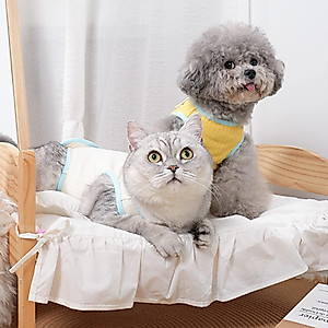 Dog Surgery Recovery Suit After Surgery Pet Recovery Shirt Dog Abdominal Wounds Anxiety Vest Calming Shirt Female Dog Sanitary Panties Jumpsuit for Dog Surgical Recovery Suit(DRS02-Beige-S)