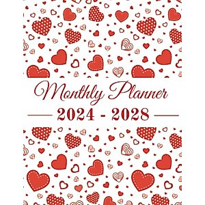 2024-2028 Monthly Planner: Five Years Monthly Calendar 60 Months From January 2024 To December 2028 Including Holidays and Self-Care Inspirational Quotes