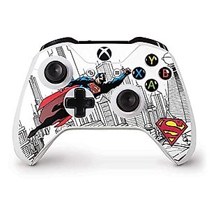 Skinit Decal Gaming Skin compatible with Xbox One S Controller - Officially Licensed Warner Bros Flying Superman Design