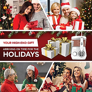 Water Flosser Teeth Cleaning - Countertop Oral Irrigator Teeth Cleaner for Braces & Bridges with 10 Adjustable Water Jet Pressures - 8 Multifunctional Tips, 600ml Capacity