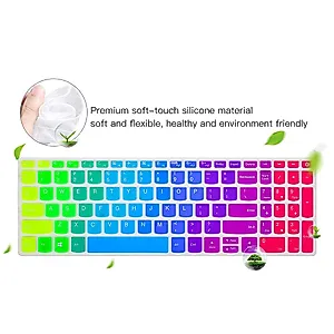 Keyboard Cover for 2020 2021 Lenovo Ideapad 3 15 15.6 17.3 Inch Laptop Keyboard Cover Skin (with Numeric Keypad), 2021 Lenovo Ideapad 3 15/ Ideapad 3 17.3 Accessories, Rainbow (US Layout)