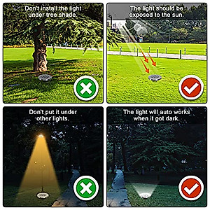 Solar Lights Outdoor, 8 LED Solar Garden Lights, Disk Lights Waterproof Solar Ground Lights Outdoor Landscape Lighting for Patio Pathway Lawn Yard Deck Driveway Walkway