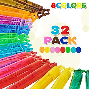 Baegzgx 32 PCS Mini Bubble Wands in 8 Colors, Children's Party, Birthday Party, New Year, Christmas, Valentine's Day, Carnival, Ideal Goodie Bag Filling, School Classroom Male and Female Awards