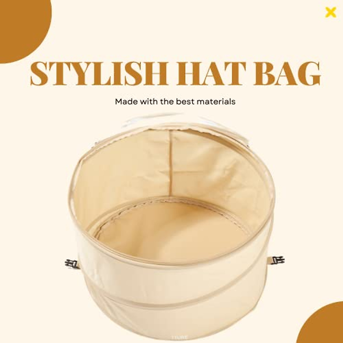 TIURE Large Hat Pop Up Bag Storage and Travel Box for Big Round Hats and Caps Expands and Keeps Out Dust and Dirt Perfect for Cover Cowboy Sun Beach Hats, 19 inches diameter