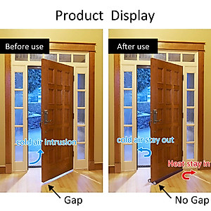 SWISSELITE 36 Inch Under Door Draft Stopper,Sound Proof Reduce Noise,Energy Saving Under Door Draft Stopper Door Weather Stripping