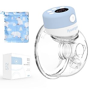 Wearable Breast Pump Hands Free Breast Pump,2 Modes,9 Levels with Massage and Pumping Mode Rechargeable Electric Breast Pump with Breast Pump Bag
