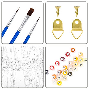 AnyDesign DIY Painting by Number Kits 16x20 inch Canvas Acrylic Filling Painting by Number Fall Pumpkin Oil painting Autumn Harvest Maple Leaves Farmhouse Painting Decor for Adults Kids Beginner