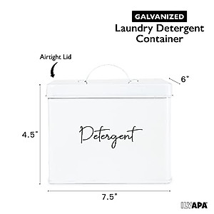 Ilyapa Laundry Pods Container, Laundry Pod Holder, Galvanized Dishwasher Pod Container, White Farmhouse Laundry Pod Storage Container for Kitchen Laundry Room, Detergent Organizer Containers