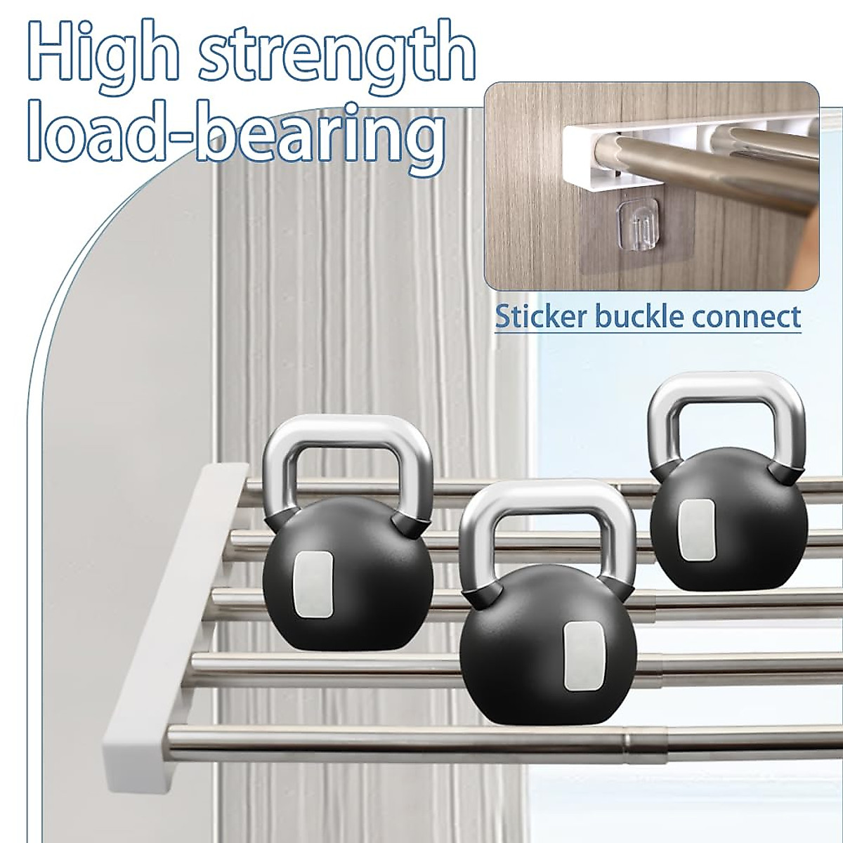 Hershii Adjustable Closet Shelf Wardrobe Rail Metal Hanging Rod Storage Rack Extendable Clothes Divider Separator Organizer for Cabinet Cupboard Kitchen Bathroom, (13.77''-23.62'') X 14.17''