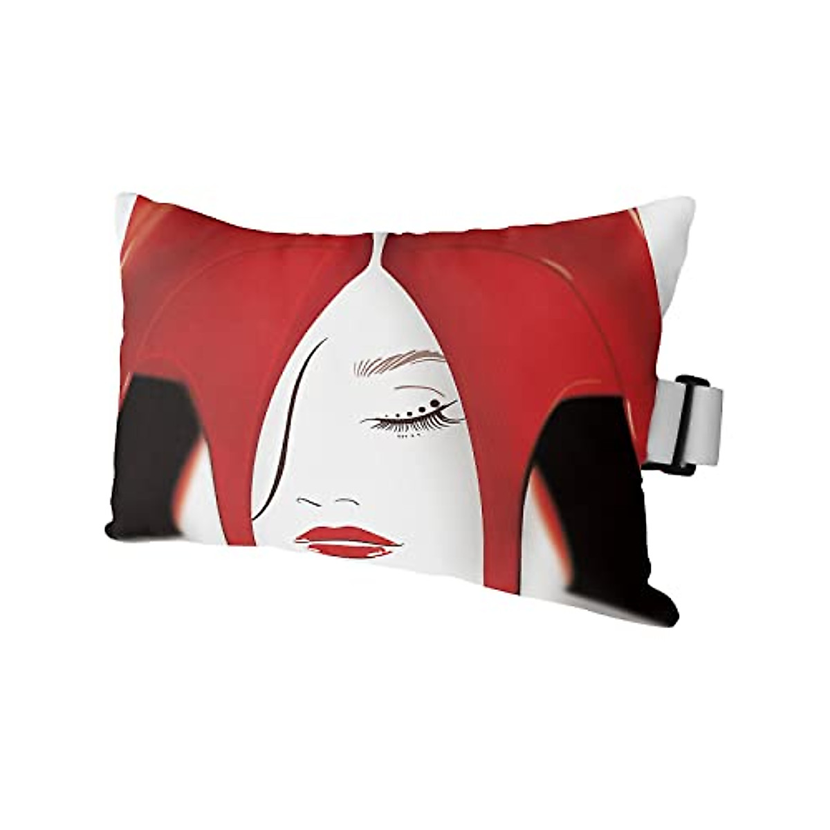 Throw Pillows with Strap, Neck & Lumbar Support Pillow Oudoor Patio Pillows, Sexy Woman Hiding Behind Red High Heels Stick Figure Pillow for Recliner, Beach Chair, Office Chair, Sofa, Armchair