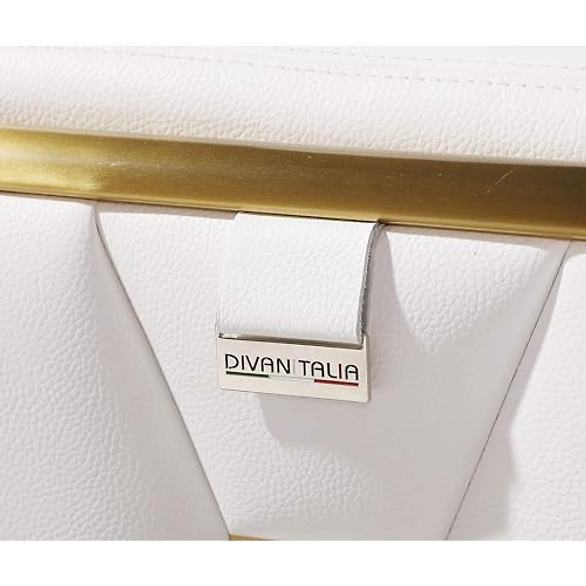 Blackjack Furniture Milo 89" Top-Grain Italian Leather Sofa, Contemporary Design Living Room Couch with Brazilian Wood Frame, Stainless Steel Legs & High-Density Foam Cushioning, White