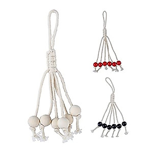 Banana Holder,Banana Hanger with Wooden Beads Cotton Rope Banana Hanger Hook Black