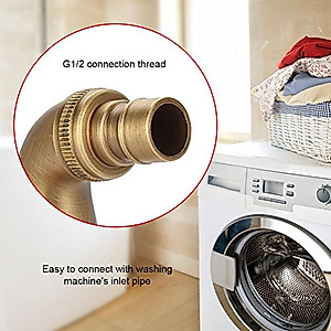 Vintage Solid Brass Single Handle Faucet Washing Hine Faucet Wall Mounted Water Tap Laundry Utility Room Sink Faucets(1#)