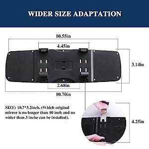 LivTee Bling Car Rearview Mirror, Decorations Rear View Mirror with HD Glass, Interior Accessories for Women and Teens - White