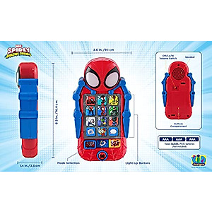 eKids Spidey and His Amazing Friends Toy Phone, Toddler Toys with Built-in Preschool Learning Games, Educational Toys for Toddler Activities and Pretend Play, for Fans of Spiderman Toys and Gifts