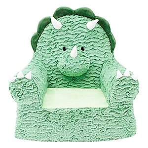 Soft Landing Sweet Seats, Premium and Comfy Toddler Lounge Chair with Carrying Handle & Side Pockets –Polyester, Dinosaur