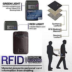 AL FASCINO pull tab wallet women's wallets Leather Credit Card Holder mens wallet Slim wallet Minimalist wallet men's minimalist wallet Rfid wallet Leather Wallets For Men minimalist wallet for men