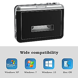 Rybozen Cassette Player, Portable Walkman & Convert Cassette Tapes to MP3 Converter, New Software (AudioLAVA)