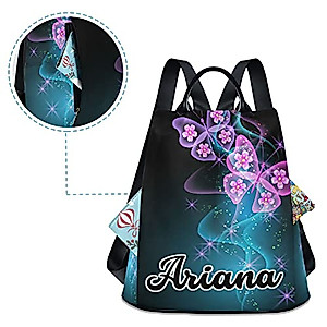 J JOYSAY Custom Magic Butterfly Backpack Purse for Women Personalized Anti-Theft Travel Daypack Fashion Backpack Handbags Customized Large Ladies Shoulder Bags for Women Girls Teen
