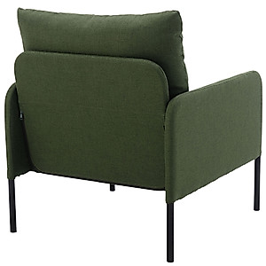 DM Furniture Upholstered Accent Chair Modern Single Sofa Chair for Living Room, Fabric Arm Chair w/Pillow Comfy Armchair Club Chair Reading Chair for Small Space/Office, Green