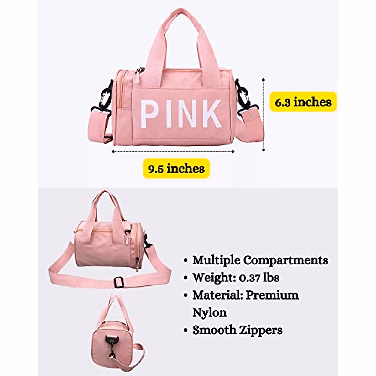 Aesthetic Mini Crossbody Bag, Cute Duffle Bag with Handle, Travel Tote for Short Trips