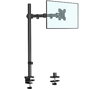 MOUNTUP Single Monitor Desk Mount, Tall Monitor Stand for 13-32 Inch Screen, Fully Adjustable Computer Desk Mount, Articulating Monitor Arm, VESA Mount with Clamp/Grommet Mounting Base, up to 17.6lbs