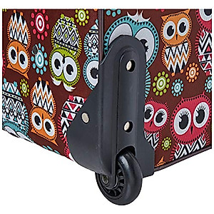 Rockland Vara Softside 3-Piece Upright Luggage Set,Expandable, Owl, 20 inch,22 inch,28 inch