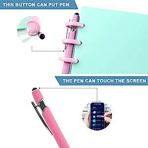 BOPOVA 6 Stylus 2-in-1 Ballpoint Pen and 6 Plastic Book Binding Trays, Stylus, Pen with Stylus, Compatible with Tablet and Smartphone,Click Pens， Ink Pen
