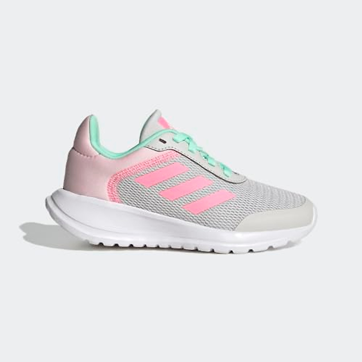 adidas Tensaur Running Shoe, Grey One/Beam Pink/Pulse Mint, 7 US Unisex Big Kid