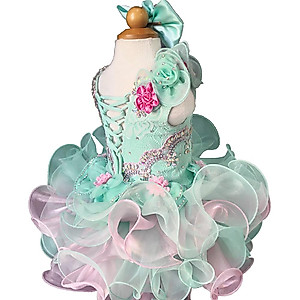 Jenniferwu G003AS Infant Toddler Baby Newborn Little Girl's Pageant Party Birthday Dress Blue SIZE12-18M