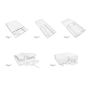 Blue Box 6.4'x 8.8'x 3.74' with Magnetic Lid, 2 Ribbons and Thank you Stickers for Groomsman, Wedding, Christmas, Halloween, Birthday, Fathers Day