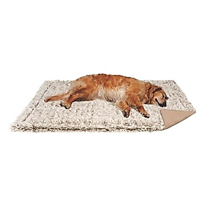 Furhaven Waterproof Throw Blanket for Dogs & Indoor Cats, Washable - Shaggy Plush Calming Long Faux Fur & Velvet Dog Blanket - Driftwood, Extra Large/XL