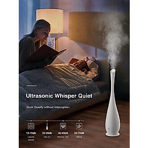 Humidifier, 5L Floor Humidifiers for Large Room with Remote Control, Cool Mist Humidifiers with Oil Diffuser Tray, Smart Humidity Last up to 50 Hours