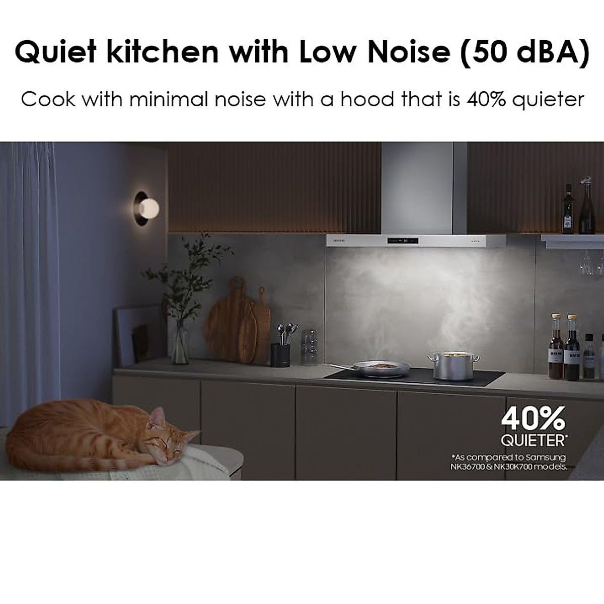 Samsung 30" Bespoke Smart Wall Mount Hood, LCD Display & Touch Control, Triple Air Sensor, Low Noise, WiFi Connected, Clean Grey, NK30CB700WCGAA