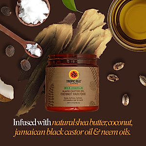 Jamaican Black Castor Oil Coconut Hair Food 4 oz | Seals, Softens, Defines & Promotes Hair Growth | Traditional Handmade Jamaican Black Castor Oil & Coconut |