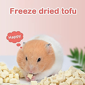 HGPOKLVT Hamster Rabbit and Chinchilla Snacks, Freeze-Dried Tofu with The Scent of Flowers, Extra Large Capacity of 25 oz, Meet Its Stomach