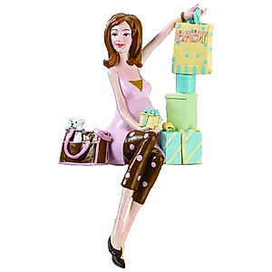 Mommy To Be - 6.25 Baby Shower Caketop Keepsake Figurine of Pregnant Lady Holding Presents and Gifts NewBorn, Kid, Child, Childern, Infant, Baby