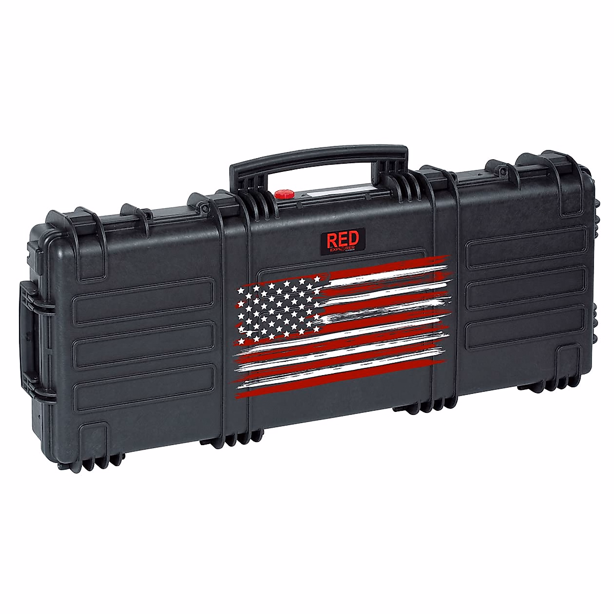 Explorer Cases 37" RED by Explorer Waterproof Shotgun Rifle Case with Double Layer of Convoluted Foam - Limited USA Flag Edition - RED9413.BCV.USA