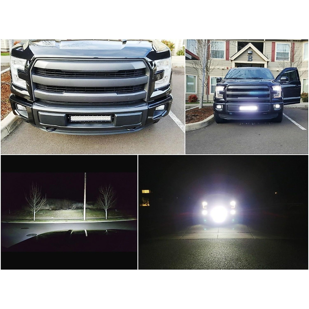 iJDMTOY Lower Grille Mount LED Light Bar Compatible with 2015-20 Ford F150 XLT Lariat Limited, Includes (1) 96W High Power LED Lightbar, Lower Bumper Opening Mount Brackets & On/Off Switch Wiring